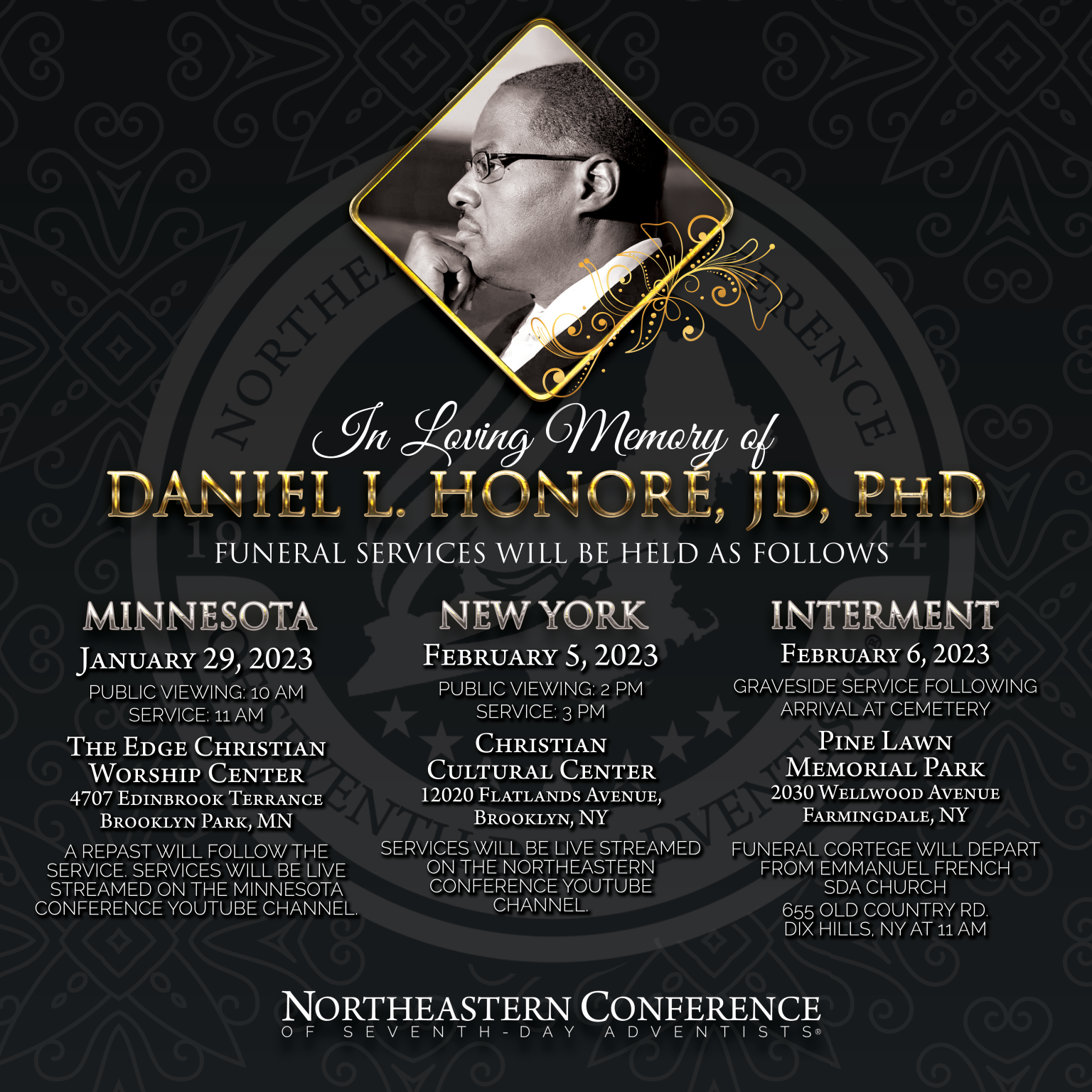 Funeral Services for Dr. Daniel L. Honoré - Northeastern Conference of ...