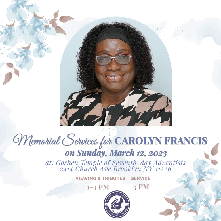 Funeral service information for Sis. Carolyn Francis - Northeastern ...