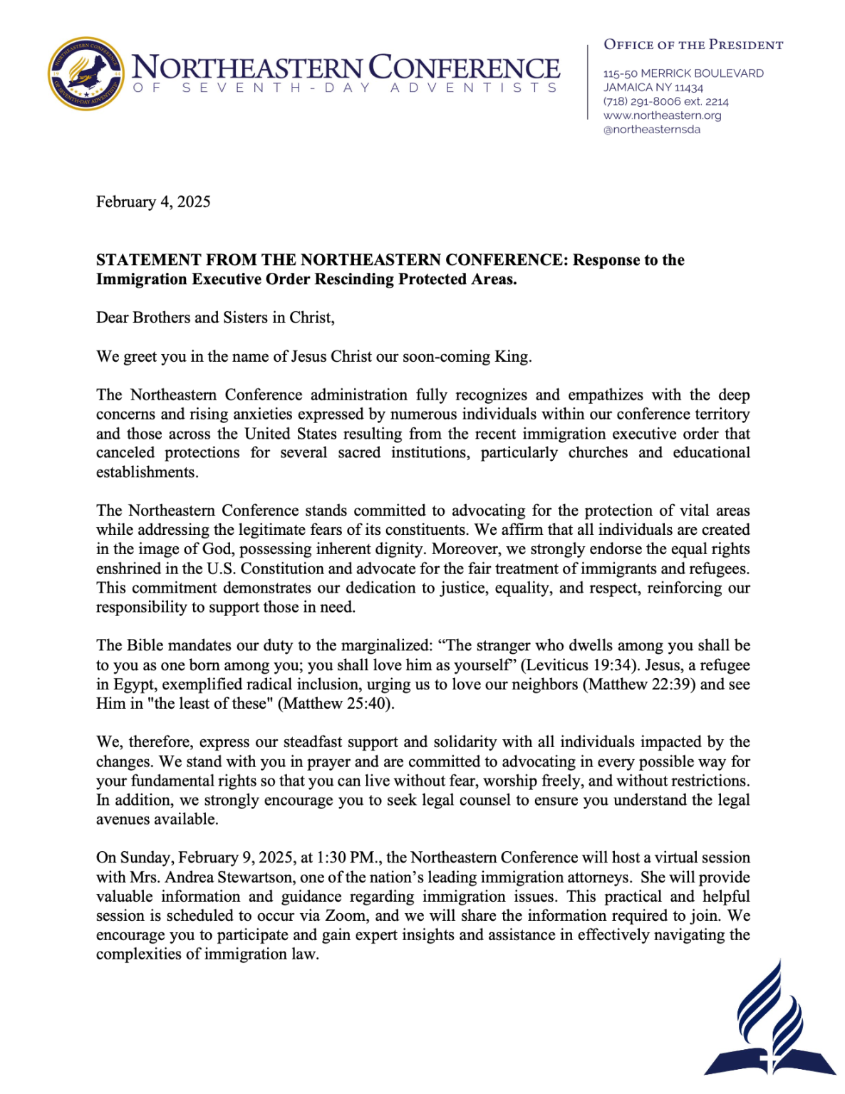 Official Statement From NEC President Concerning Immigration Crisis ...